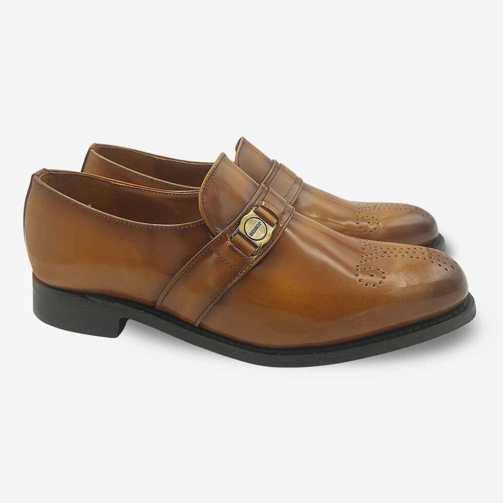 Bishop Shoes Online | Tan Bit Loafer with Medallion | LRS Online