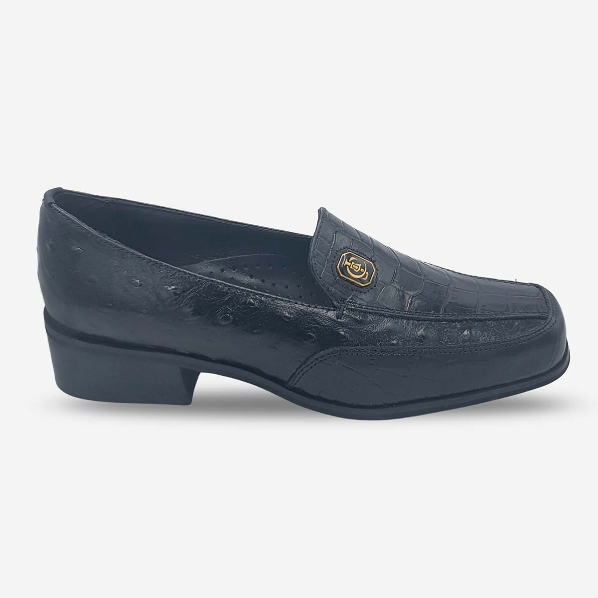 LRS Online : Lady Crockett Croc/ Emu Black Slip On