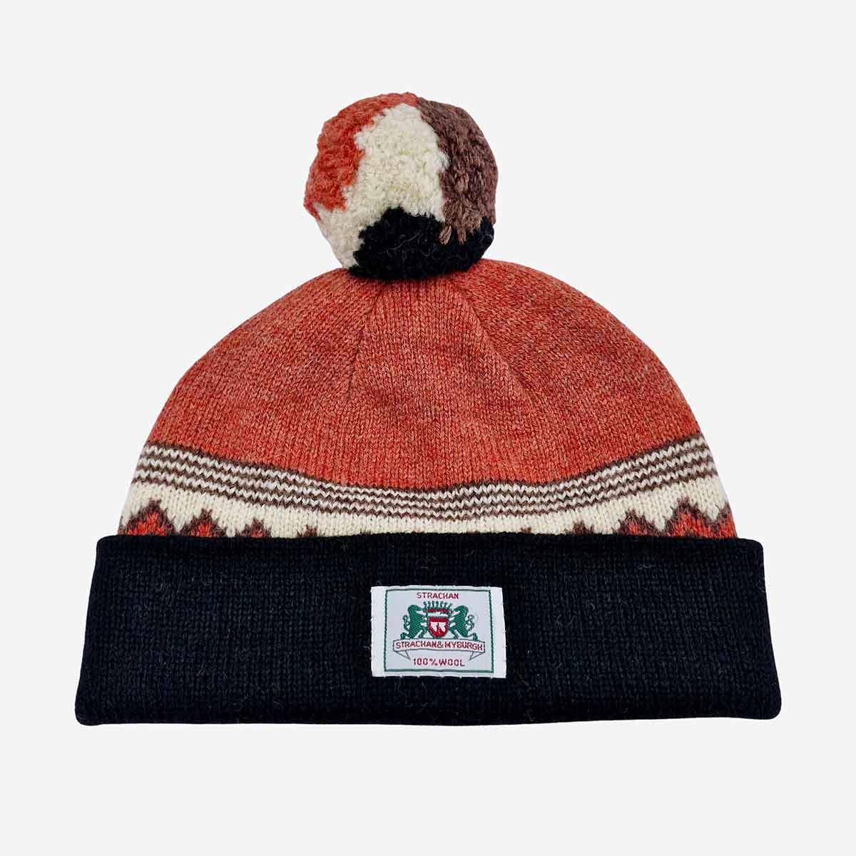 Strachan Hat Colours | LRS Online | Orange & Black Wool Beanie